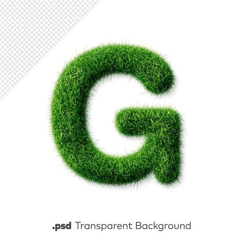 Premium Psd A Letter G With Grass Background