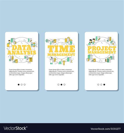 Project Management Data Analysis And Time Vector Image