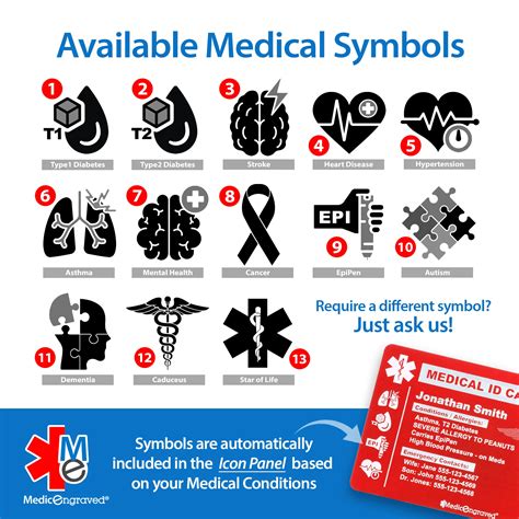 Medical Alert Symbol Business Cards Emergency Medical Information Id
