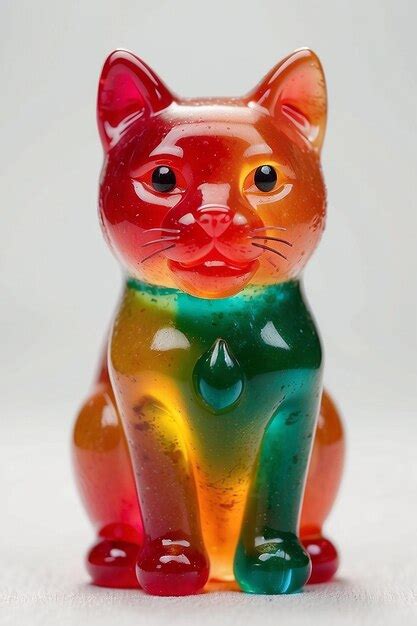 Premium Photo A Gummy Cat On A White Background