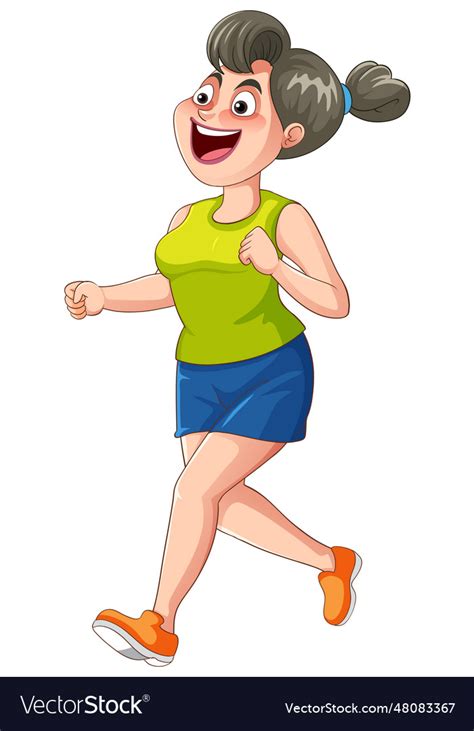 Chubby Girl Doing Exercise Royalty Free Vector Image