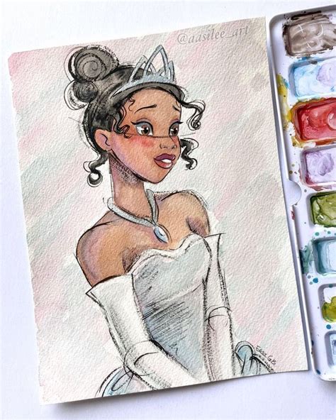 Tiana Princess And The Frog Drawing Tiana Painting Disney Fine Art