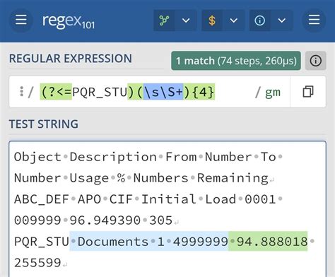 Regex Expression To Extract Usage From An Input Text Activities