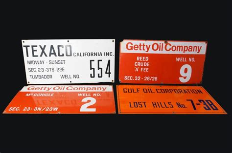 Sold At Auction Four Rare California Oil Well Rig Signs