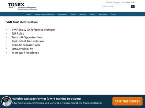 variable message format vmf training bootcamp