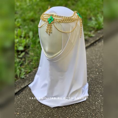Свадебная диадема с изумрудными кристаллами - Yaseen-Hijab