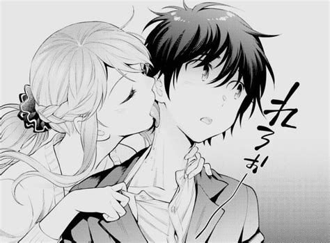 Mono 1boy 1girl Bangs Closed Eyes Crown Braid Foreign Text Hair