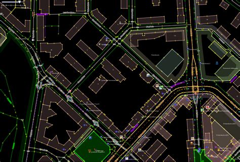 A part of the center of Jyväskylä city Finland viewed as an OSM file