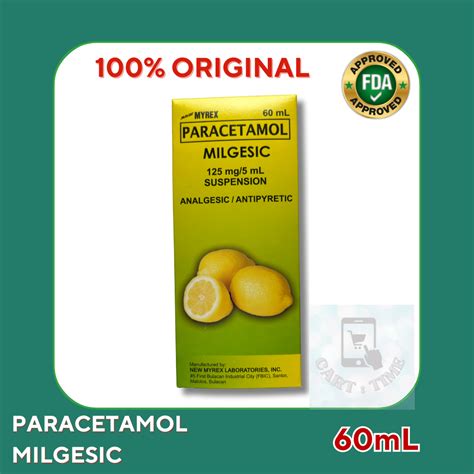 Paracetamol Milgesic 125mg5ml Suspension Analgesic Antipyretic For