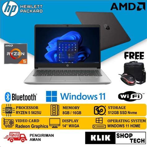 Jual Laptop HP 245 G9 RYZEN 5 5625U 16GB 512GB SSD WINDOWS 11 Di Seller KLIKNKLIK TANGGERANG