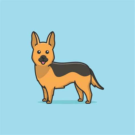 Cute German Shepherd Vector Art Icons And Graphics For Free Download