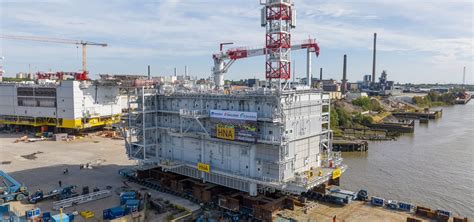 Superstructure For Tennets Transformer Platform Hollandse Kust Placed On Floating Pontoon