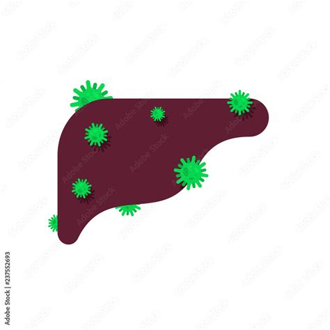 Sick Liver Diseased Internal Organ Aching Viruses And Bacteria Human