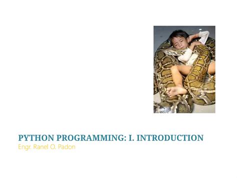 Python Programming I Introduction Ppt