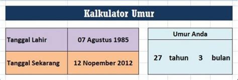 Cara Menghitung Umur Dengan Ms Excel Kantorkita Net