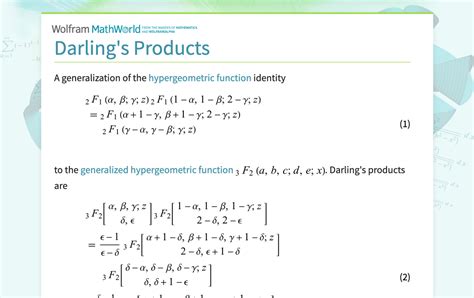 Darlings Products From Wolfram Mathworld