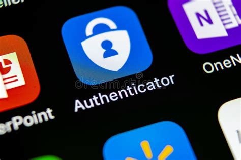 Microsoft Authenticator Application Icon On Apple Iphone X Smartphone Screen Close Up Microsoft