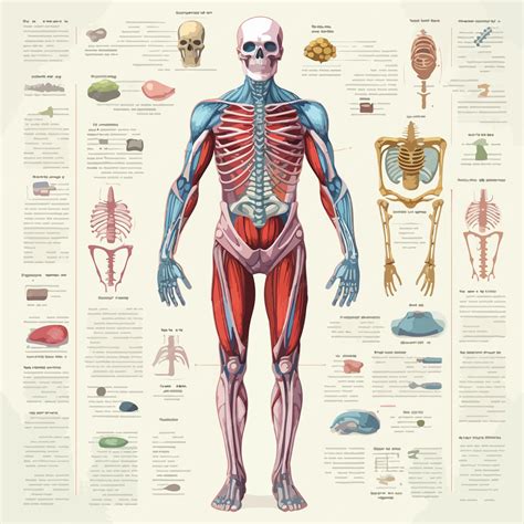 Poster De Ilustração Anatômica Detalhada Mostrando Várias Partes Do