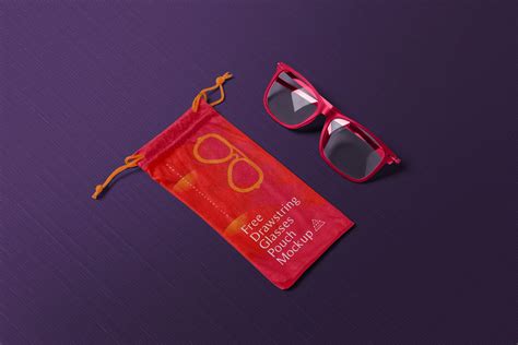 Free Glasses Pouch Mockup Soft Fabric Drawstring Zippypixels