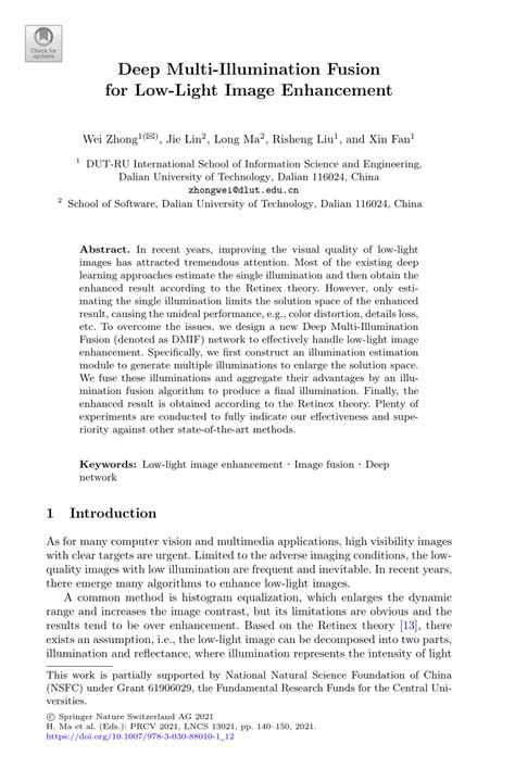 Pdf Deep Multi Illumination Fusion For Low Light Image Enhancement