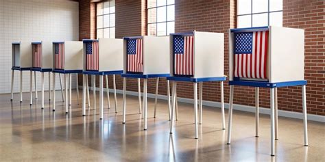 Premium Photo Voting Privacy Booths At Empty Polling Station On Usa
