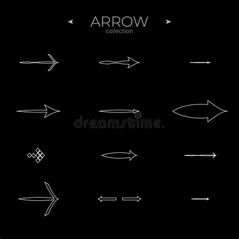 Line Arrow Icon Set Line Icons Collection Modern Vector Symbols