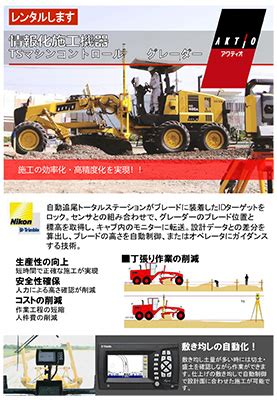 Tsマシンコントロール グレーダー アクティオ 建機レンタル（建設機械・重機）