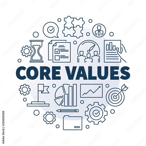 Vector Core Values Round Concept Linear Simple Illustration Stock Vector Adobe Stock