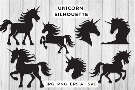 Unicorn Silhouette Svg Unicorn Head Png Graphic By Elenordesign