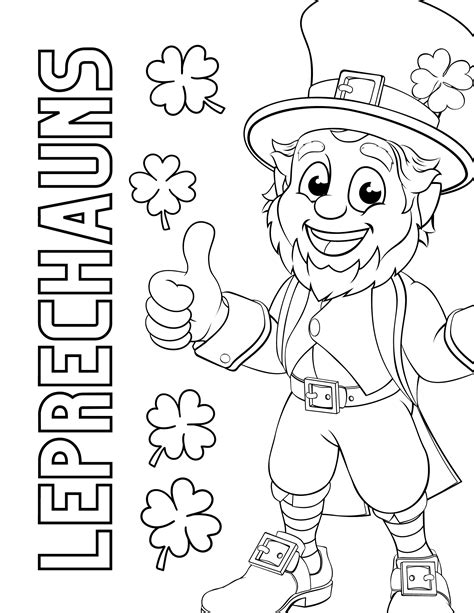 Free Printable Leprechaun Coloring Pages All For One