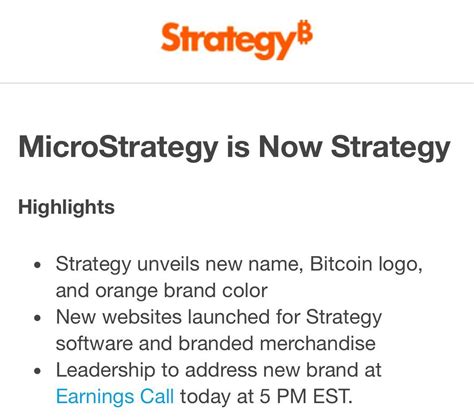 Microstrategy Rebrands To Strategy With New Bitcoin Logo And Orange