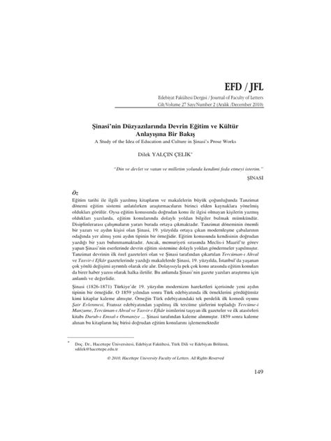 Dİlek YalÇin Çelİk Şiinasinin Düzyaz›lar›nda Devrin E¤itim Ve Kültür Pdf