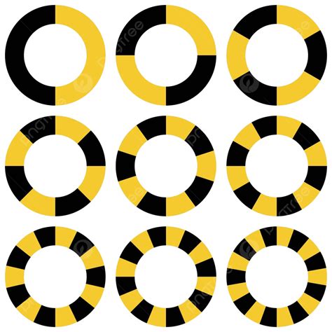 Yellow And Black Safety Warning Circle With Caution Stripes Vector