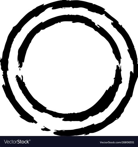 Hand Drawn Black Brushstroke Circle Royalty Free Vector