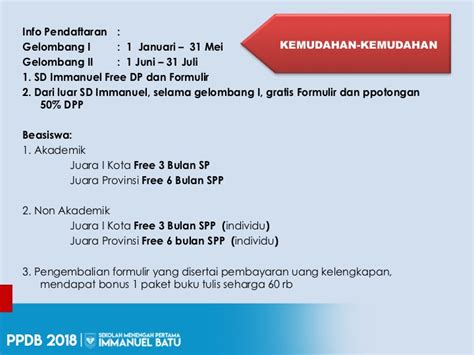 Penerimaan Siswa Baru Smp Immanuel 2018 Kb Immanuel Batu