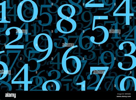 Blue Numerals Randomly Distributed Against Black Background Dynamic