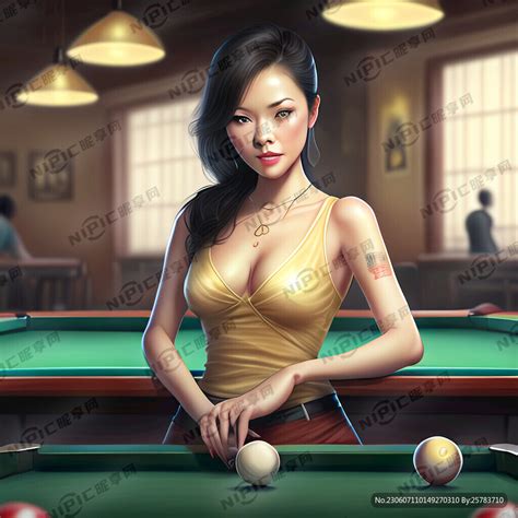 Ai创作图打台球的美女 昵图网