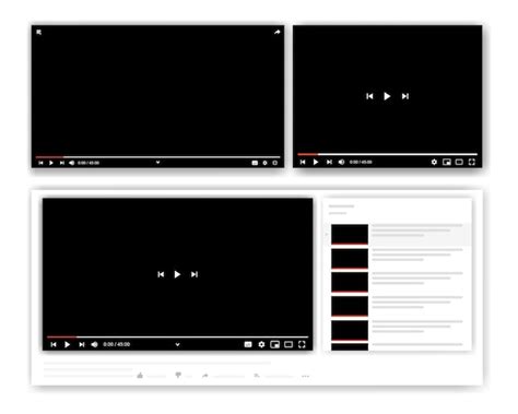 템플릿 인터페이스 비디오 플레이어 소셜 미디어 개념 빈 비디오 화면 비디오 플레이어 인터페이스 데스크톱 데스크톱 웹 플레이어 최신 소셜 미디어 인터페이스를 사용하고 있습니다