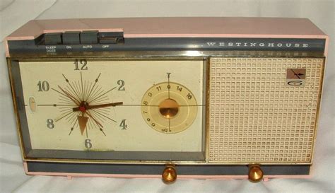 Vintage Pink Westinghouse Clock Radio Atomic 1950s Mid Century