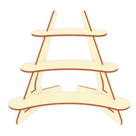 Three Tiered Display Stand With Curved Shelves Glowforge Shop