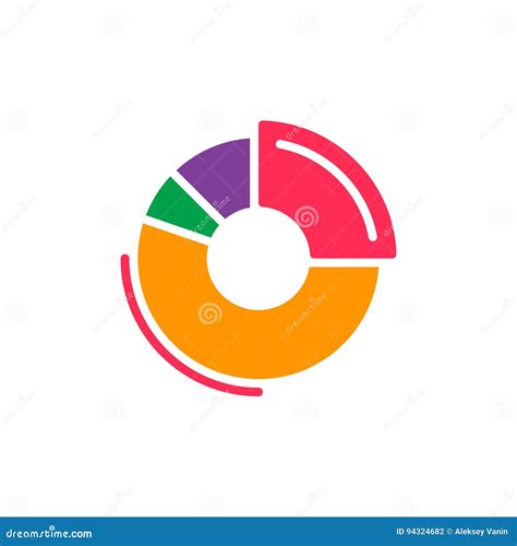 Doughnut Chart Colorful Icon Vector Flat Sign Stock Vector Illustration Of Doughnut Symbol