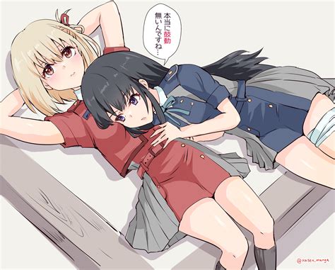 Nishikigi Chisato And Inoue Takina Lycoris Recoil Drawn By Rasen