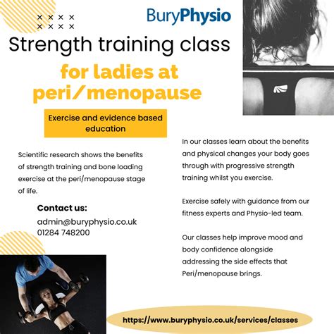 New Strength Class For Peripost Menopause Ladies Bury Physio