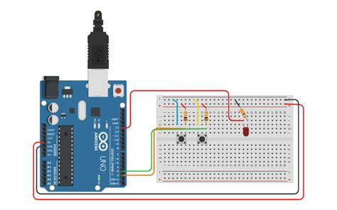 circuit design lab 5 push buttons tinkercad