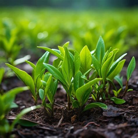 Premium Photo Tea Bush Sprouts Green Leaves Of The Tea Plant