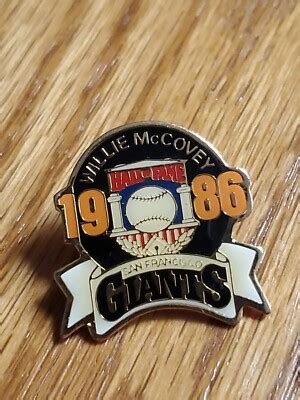 Vintage San Francisco Giants 1986 Willie Mccovey Hof Mlb Baseball Lapel