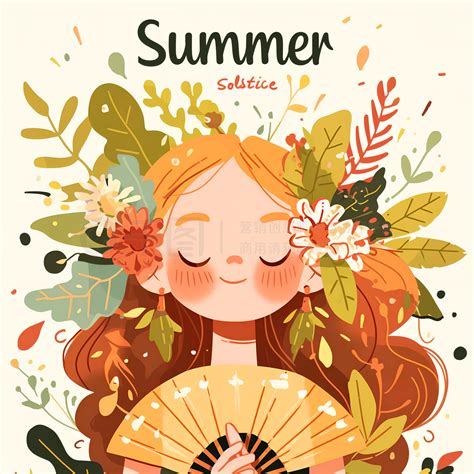 插画数字艺术手绘卡通夏至系列summer Solstice人物插画ai平面元素免费下载png格式2784像素编号70737801 千图网