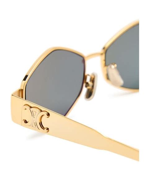 Celine Hexagonal Frame Sunglasses In Green Lyst Uk