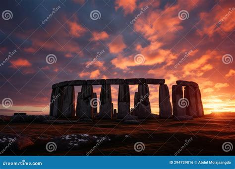Ancient Stonehenge Marks The Winter Solstice With Mystical Celestial Alignment Stock