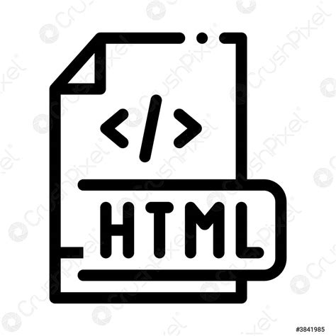 Front End Html Code Icon Vector Outline Illustration Stock Vector Crushpixel